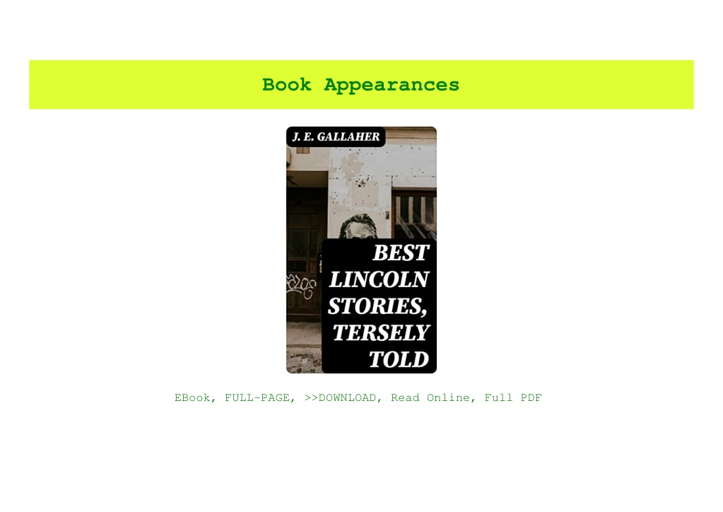PPT - [ PDF ] Ebook Best Lincoln stories tersely told in format E-PUB ...