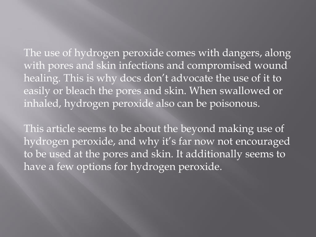 PPT - Can You Boil Hydrogen Peroxide To Reap Health Benefits For Your ... PPT - Can You Boil Hydrogen Peroxide To Reap Health Benefits For Your ...