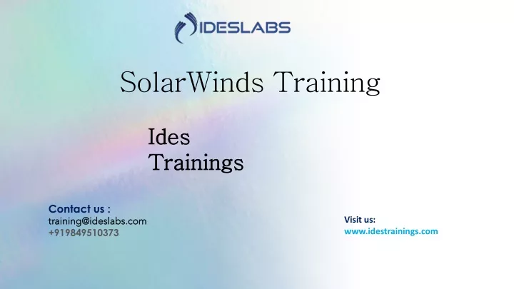 PPT - SolarWinds Training PowerPoint Presentation, free download - ID ...