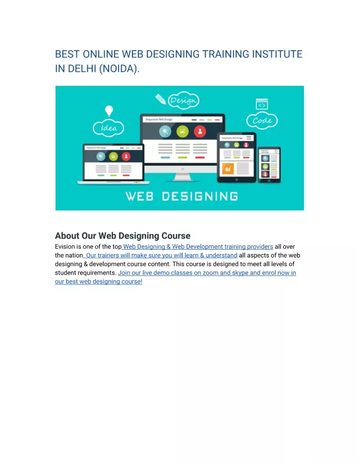 PPT - BEST ONLINE WEB DESIGNING TRAINING INSTITUTE IN DELHI (NOIDA ... PPT - BEST ONLINE WEB DESIGNING TRAINING INSTITUTE IN DELHI (NOIDA ...