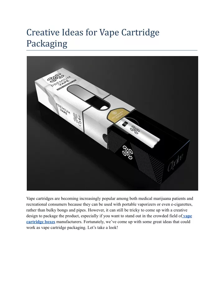 PPT - Creative ideas for vape cartridge packaging.docx PowerPoint ...