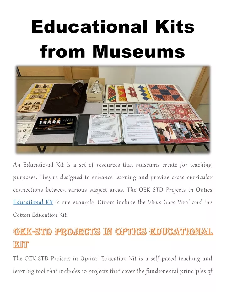PPT - Educational Kits from Museums PowerPoint Presentation, free ...