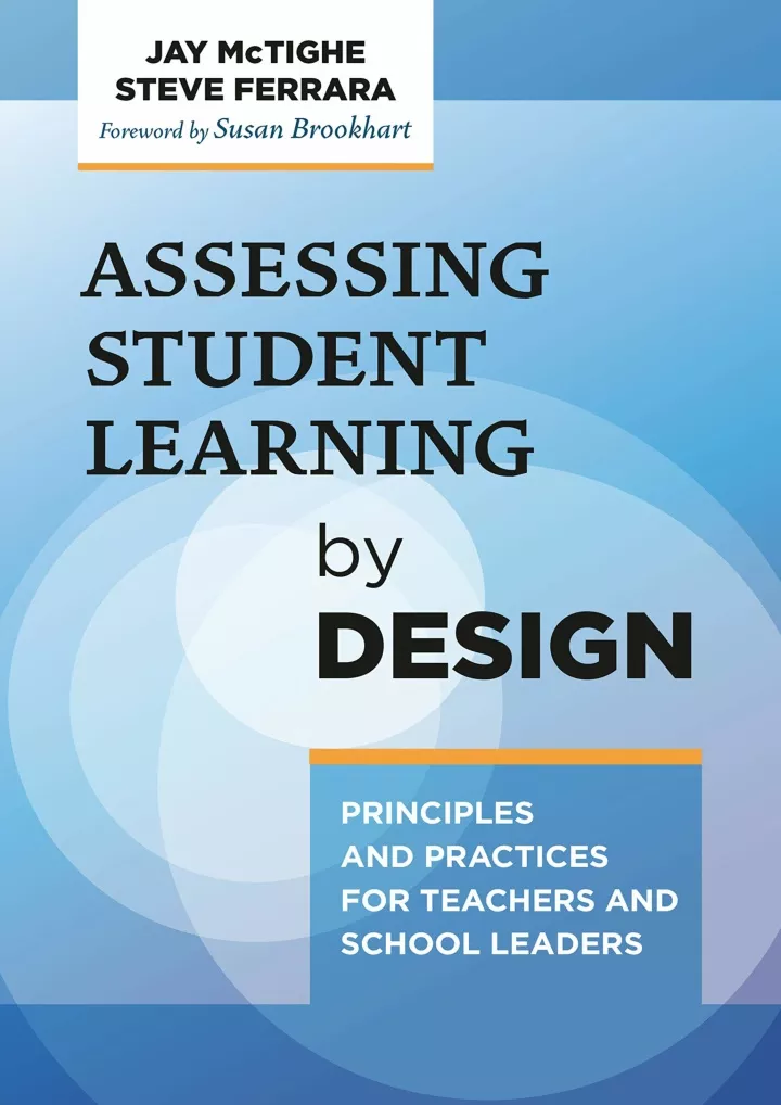 PPT - Assessing Student Learning by Design Principles and Practices for ...