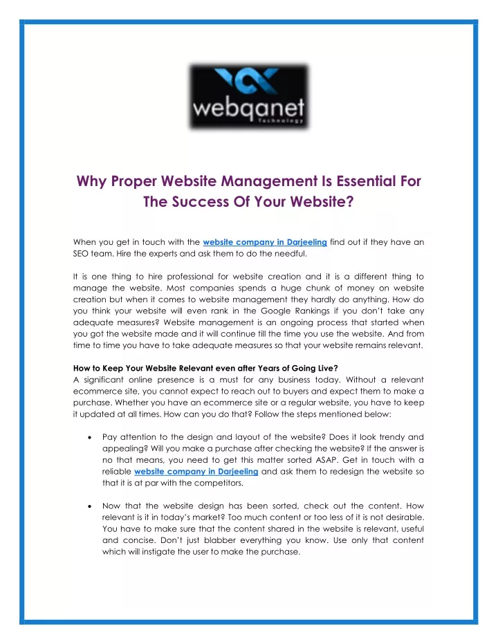 PPT - Why Proper Website Management Is Essential For The Success Of ...