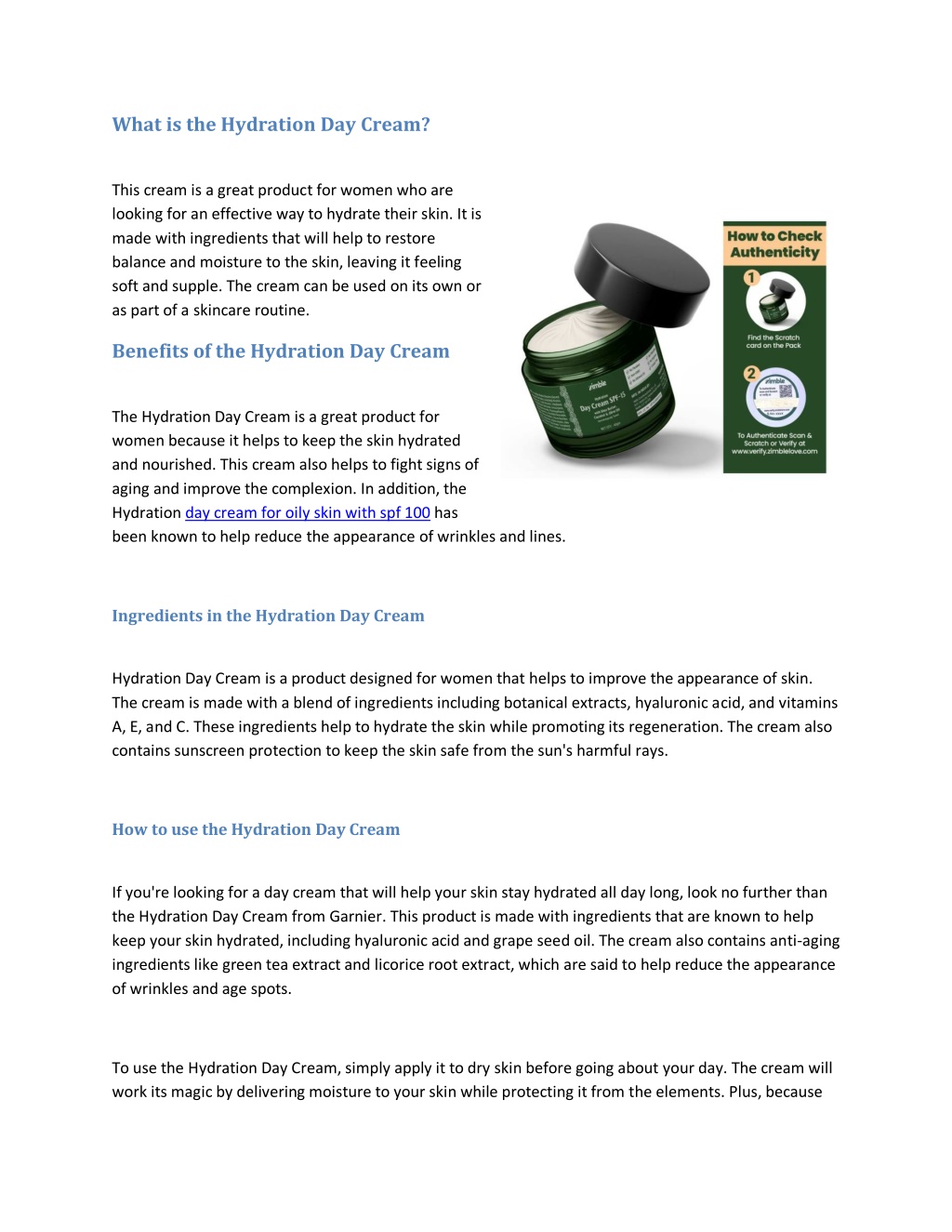 PPT - Hydration Day Cream_ The Best Product for Women. PowerPoint ...