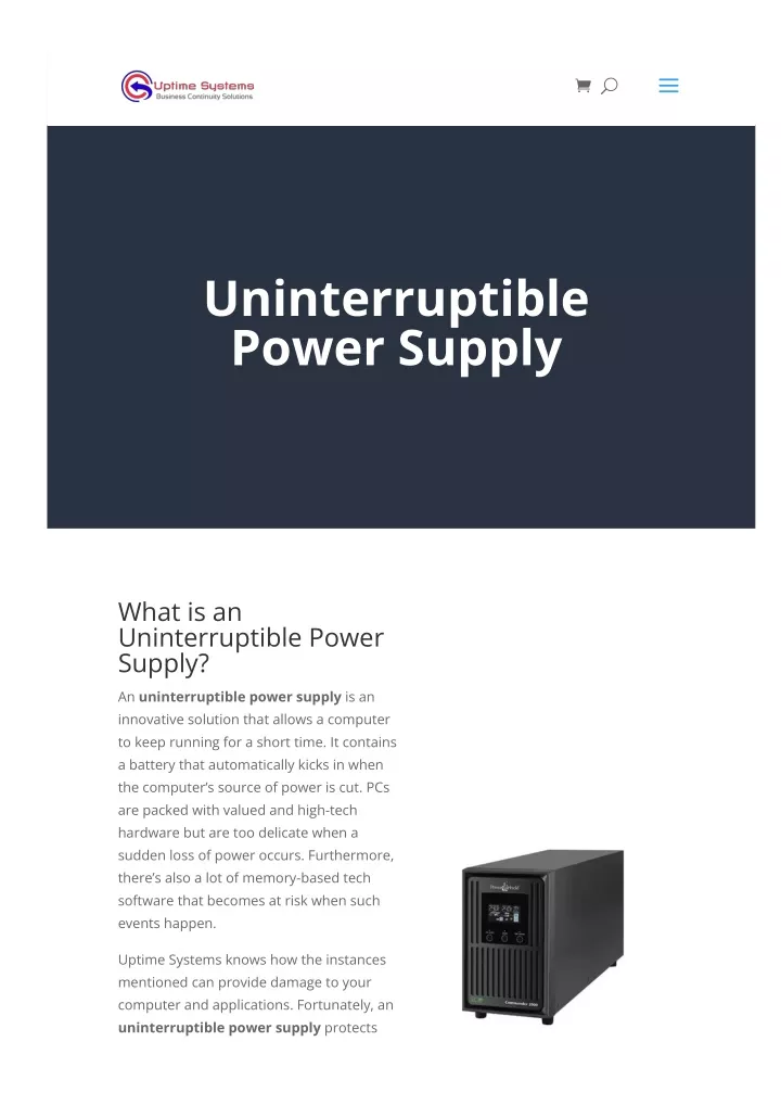 PPT - Uninterruptible power supply PowerPoint Presentation, free ...