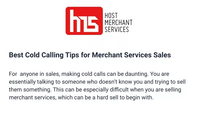 PPT - Best-cold-calling-tips-for-merchant-services-sales PowerPoint ...