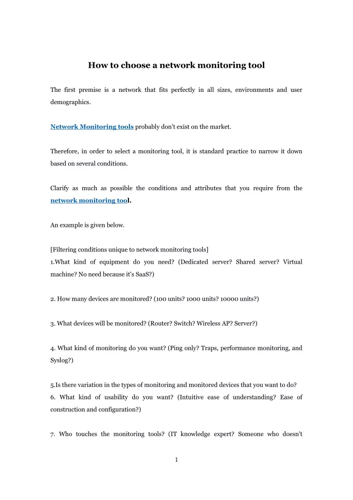 Ppt How To Choose A Network Monitoring Tool Powerpoint Presentation Free Download Id11700305