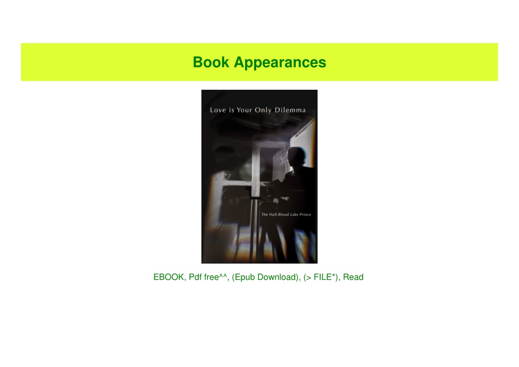 PPT - [DOWNLOAD^^][PDF] Love is Your Only Dilemma Full Book PowerPoint ...
