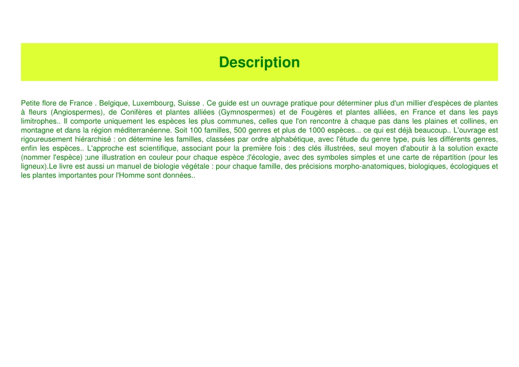 PPT - [PDF] Download Petite flore de France Online Book PowerPoint Presentation - ID:11700530