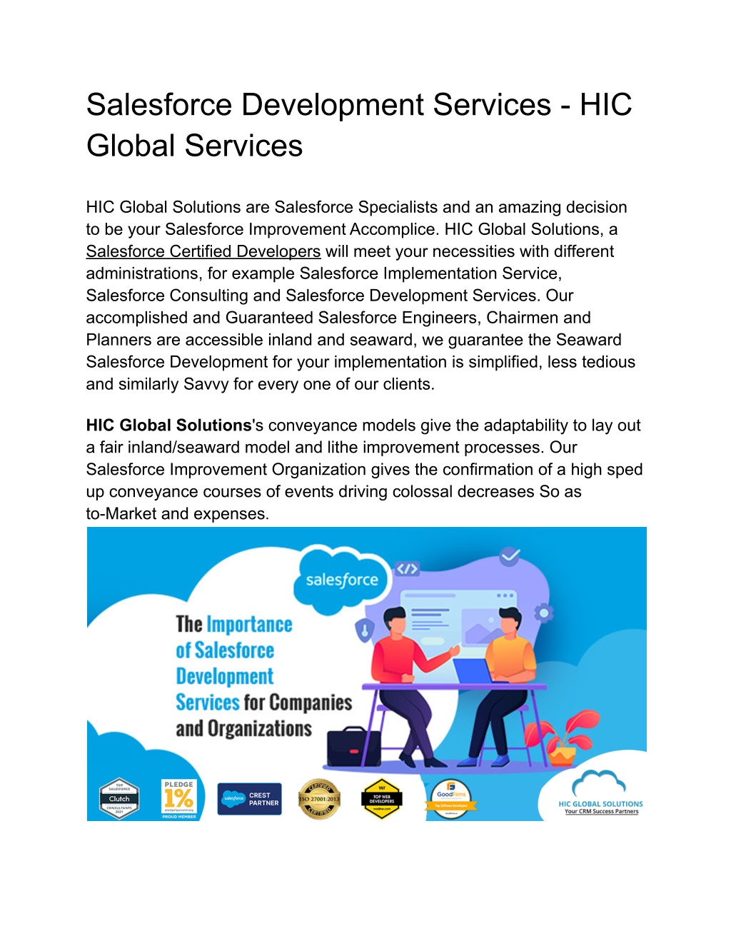 Ppt Salesforce Development Services Hic Global Services Powerpoint Presentation Id11702710