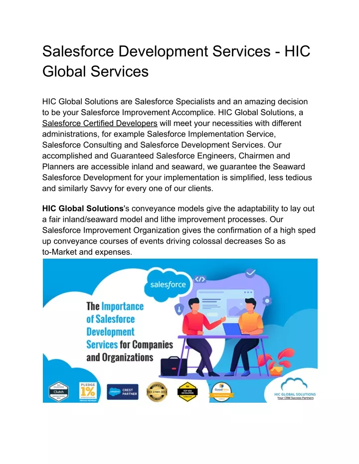PPT - Salesforce Development Services - HIC Global Services PowerPoint ...