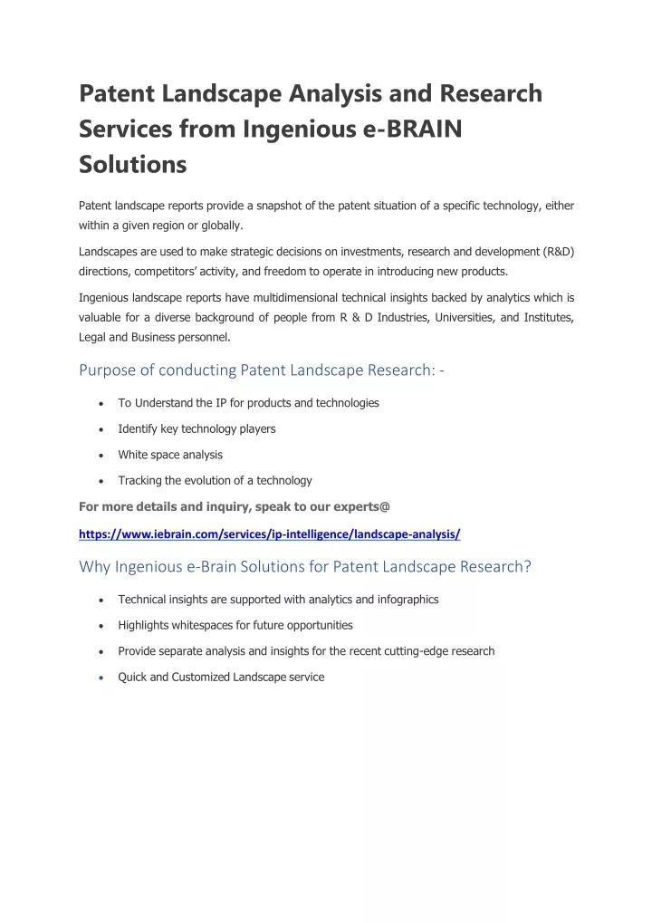 PPT - Patent Landscape Research PowerPoint Presentation, free download ...