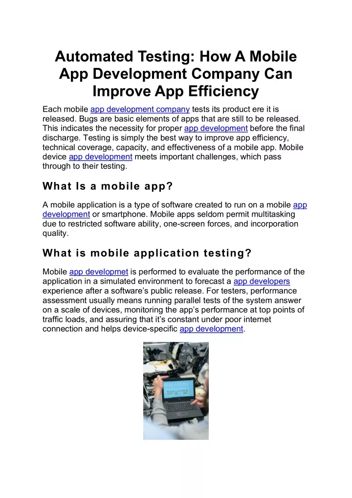 Ppt Automated Testing How A Mobile App Development Company Can