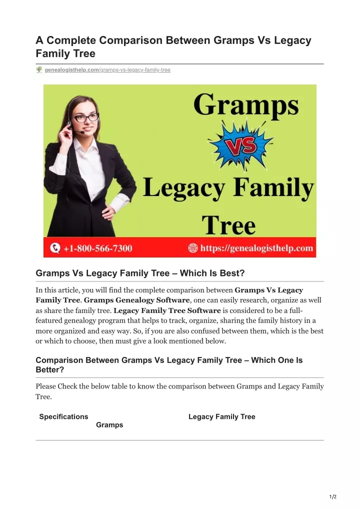 PPT - A Complete Comparison Between Gramps Vs Legacy Family Tree ...