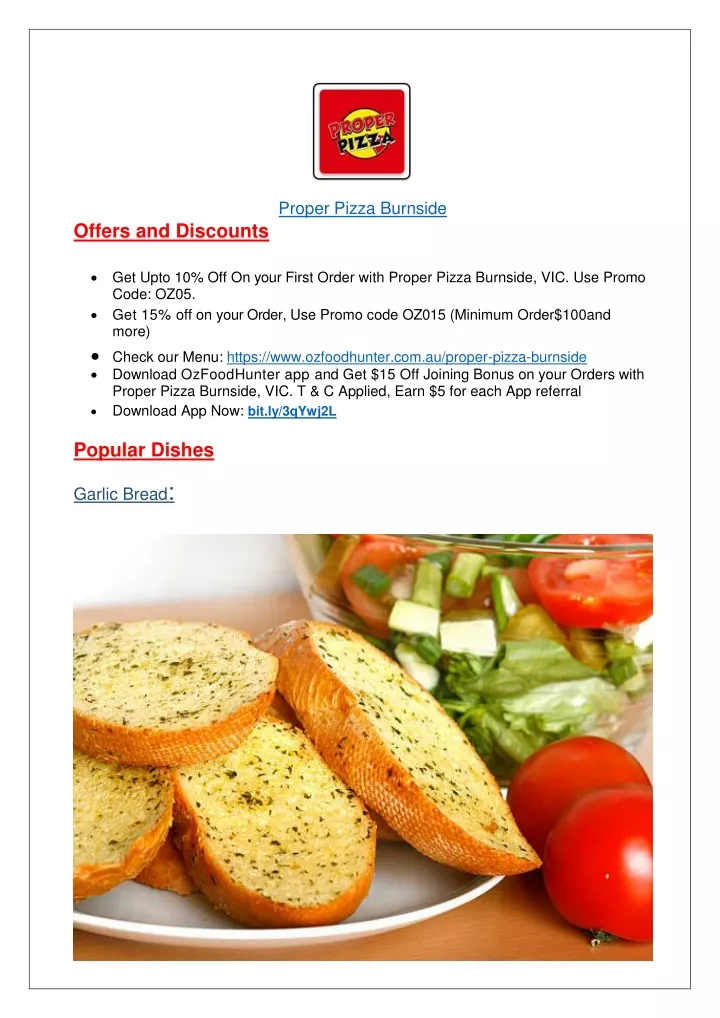 PPT - Grab 15% offer Proper Pizza Burnside Order Now!! PowerPoint ...