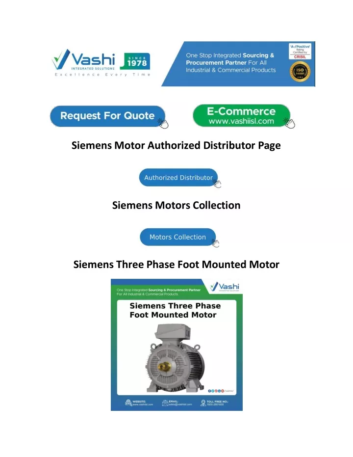 PPT - Siemens Motor Authorized Distributor PowerPoint Presentation ...