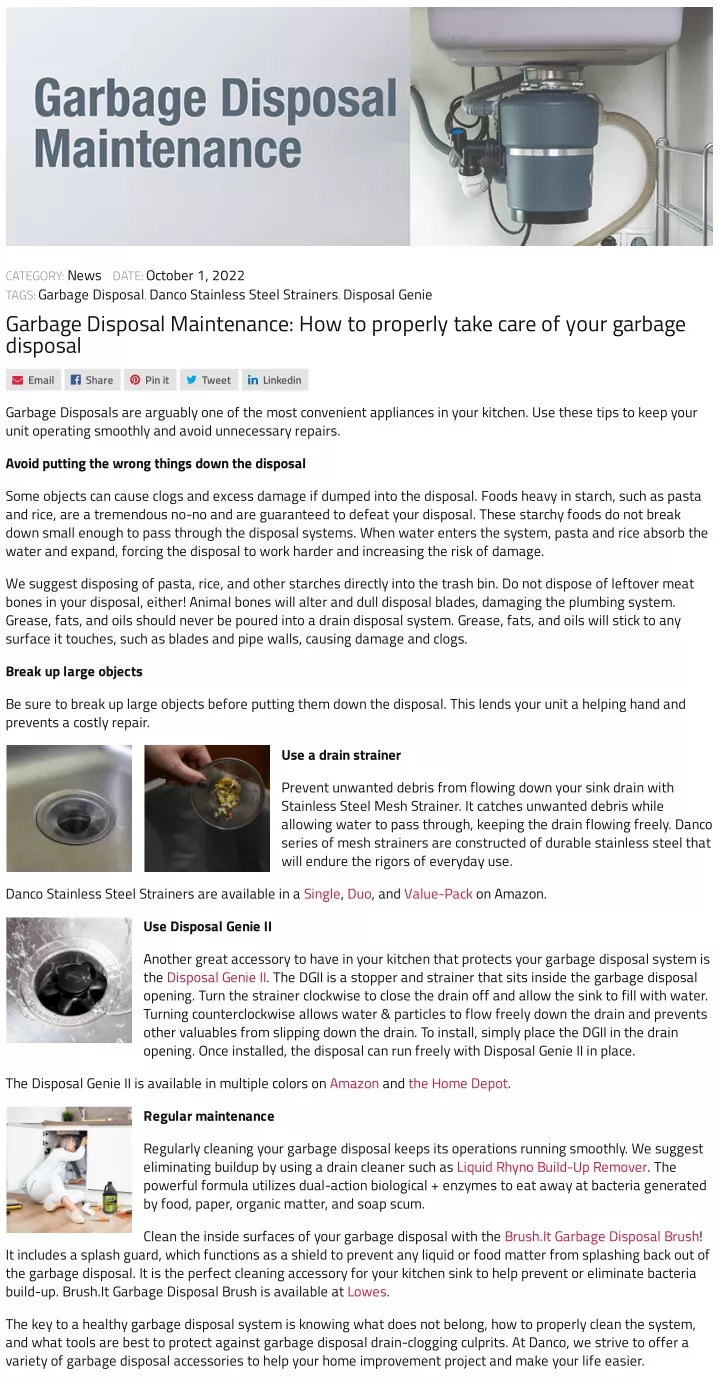 PPT - Garbage Disposal Maintenance How to Properly Take Care of your ...