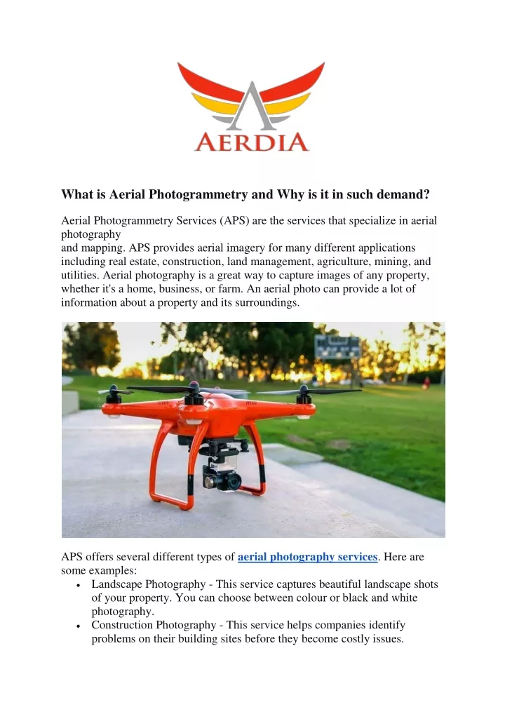 PPT - What is Aerial Photogrammetry and Why is it in such demand ...