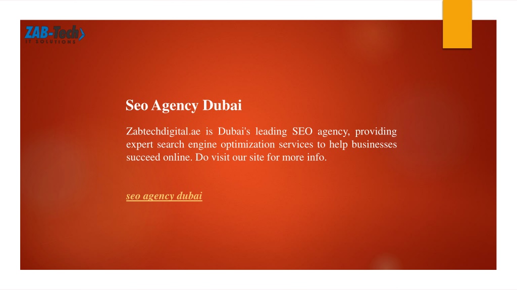 PPT - Seo Agency Dubai Zabtechdigital.ae PowerPoint Presentation, free ...