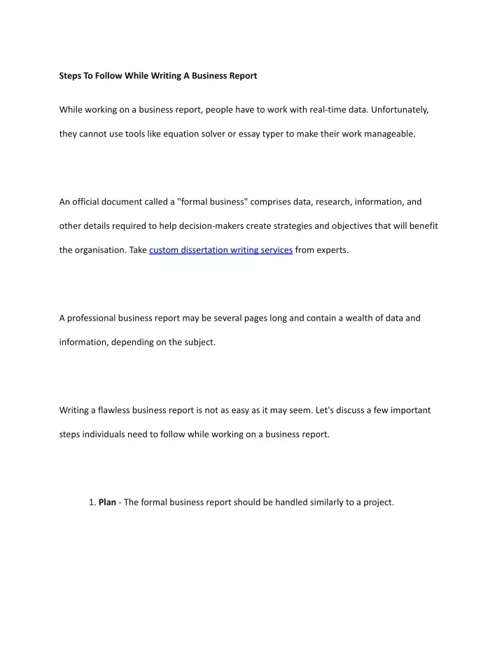 PPT - Steps To Follow While Writing A Business Report PowerPoint ... PPT - Steps To Follow While Writing A Business Report PowerPoint ...