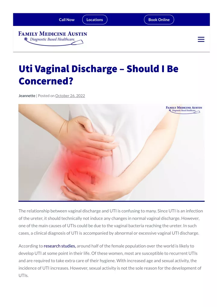 Ppt Uti Vaginal Discharge Should I Be Concerned Powerpoint Presentation Id11707715