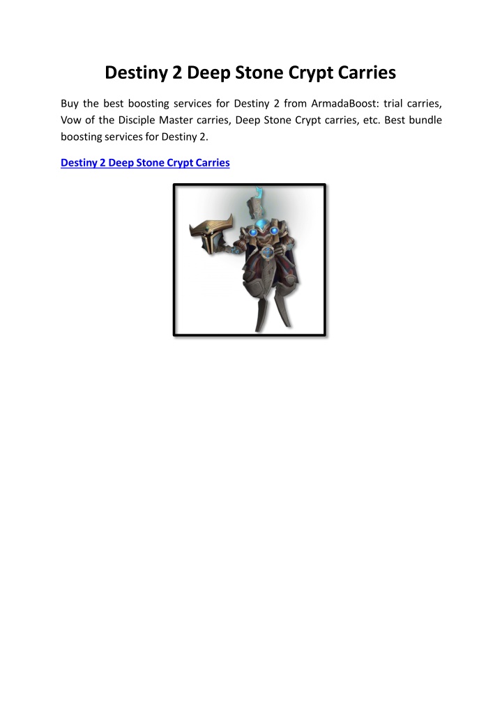 PPT - Destiny 2 Deep Stone Crypt Carries PowerPoint Presentation, free ...
