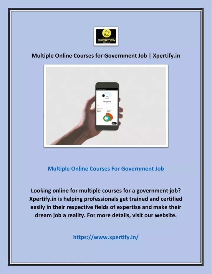 PPT - Multiple Online Courses for Government Job | Xpertify.in ...