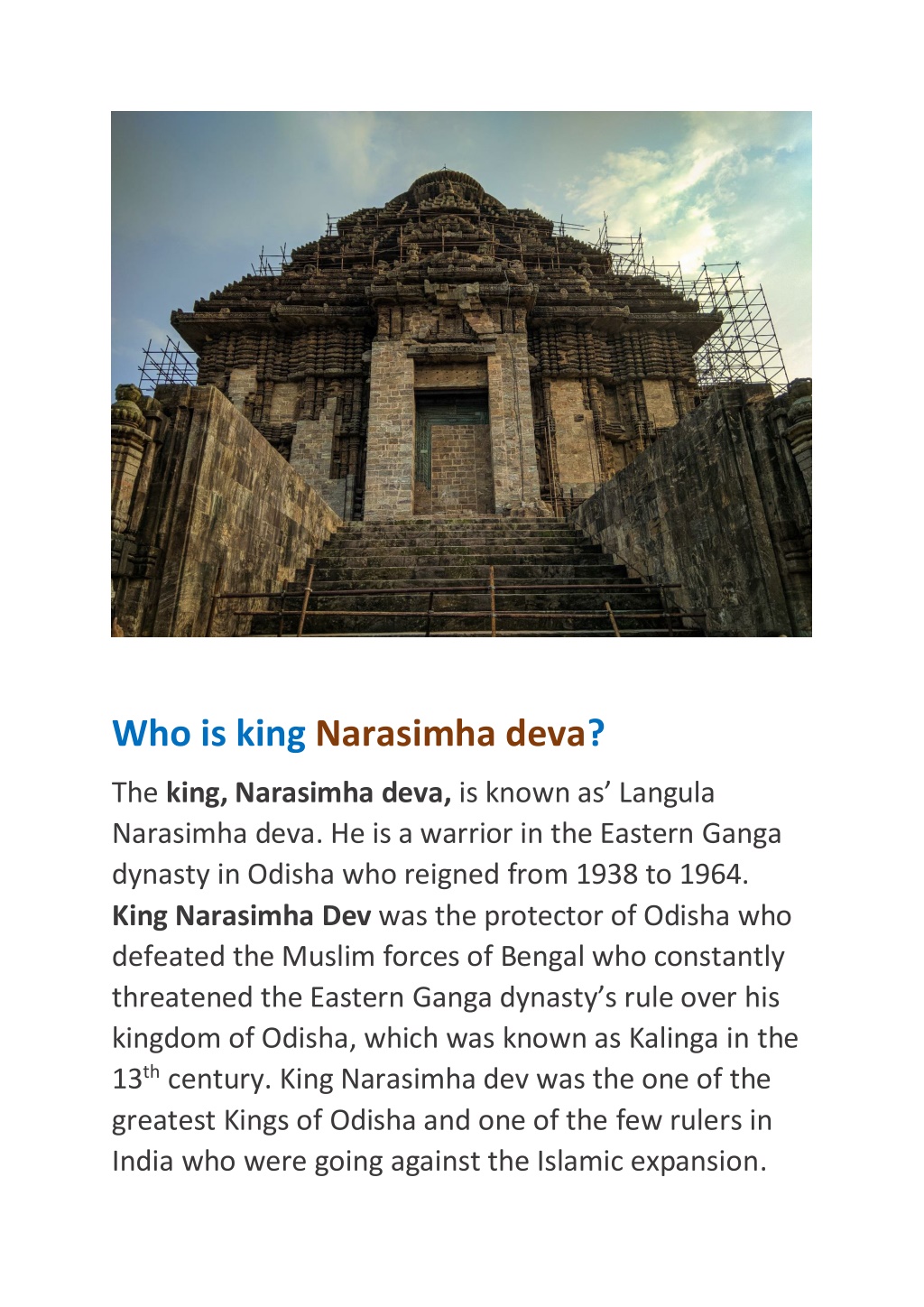 PPT - KING NARASIMHADEVA – Who Constructed the Sun Temple? PowerPoint ...