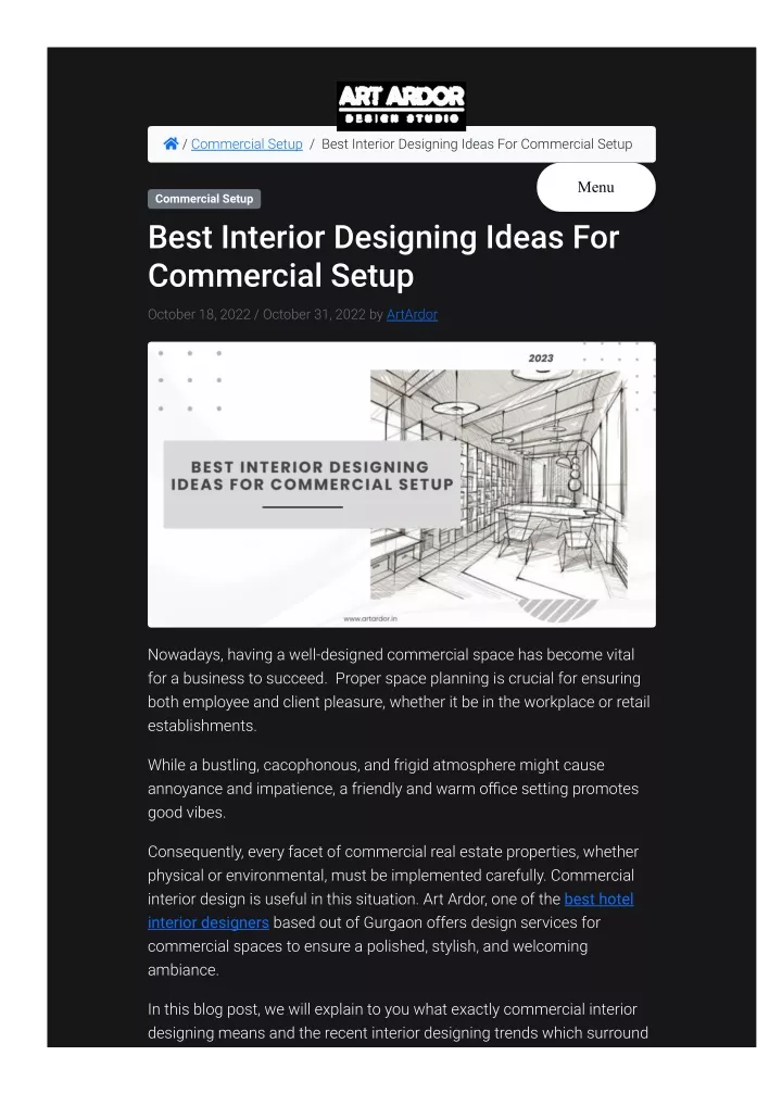 PPT - Best Interior Designing Ideas For Commercial Setup PowerPoint ...