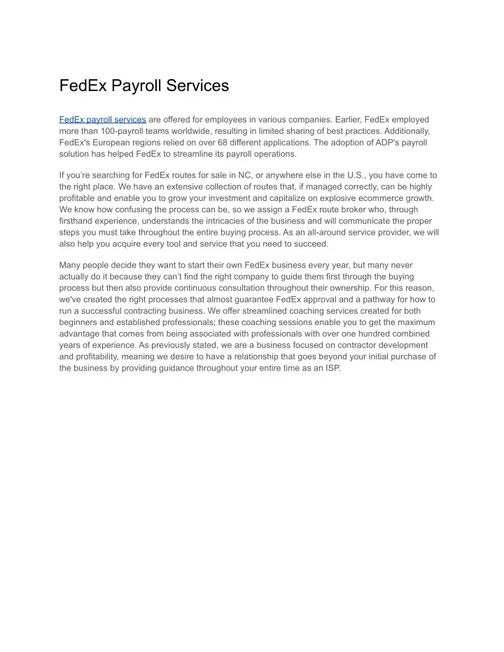 PPT - FedEx Payroll Services PowerPoint Presentation, free download ...