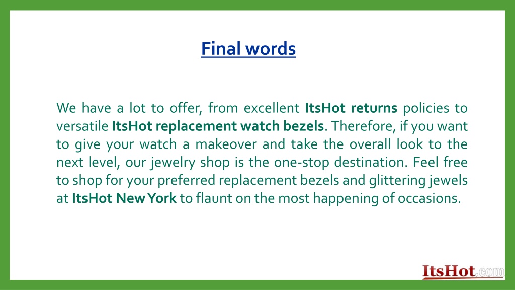 PPT - Here is Why You Should Buy ItsHot Replacement Watch Bezels ...