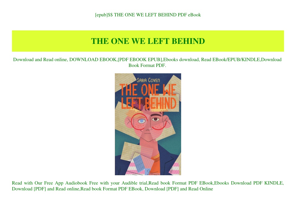 PPT - [epub]$$ THE ONE WE LEFT BEHIND PDF eBook PowerPoint Presentation ...