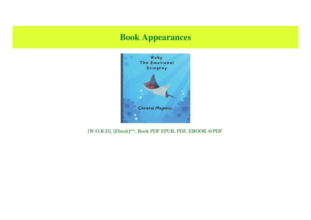 PPT - [Best!] Ruby The Emotional Stingray handling emotions for kids ...
