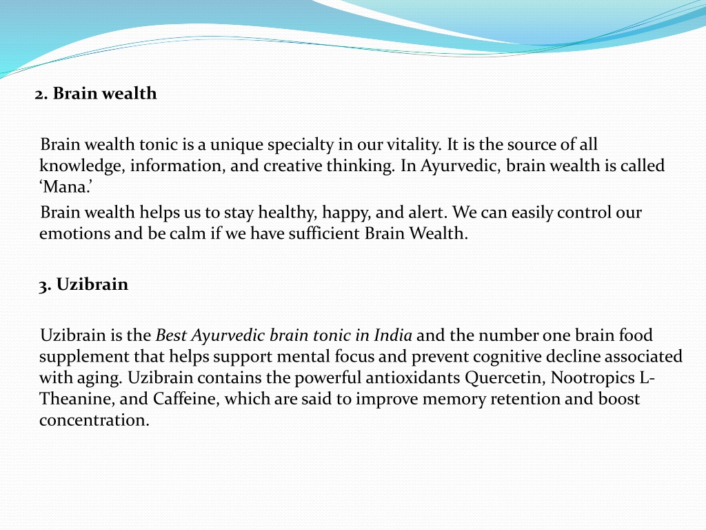 PPT - Best Ayurvedic Brain Tonic for Adult In India PowerPoint ...