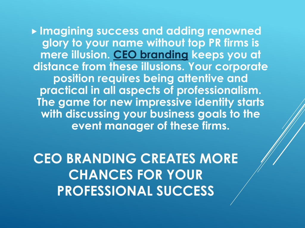 PPT - CEO Branding creates more chances for your professional success ...