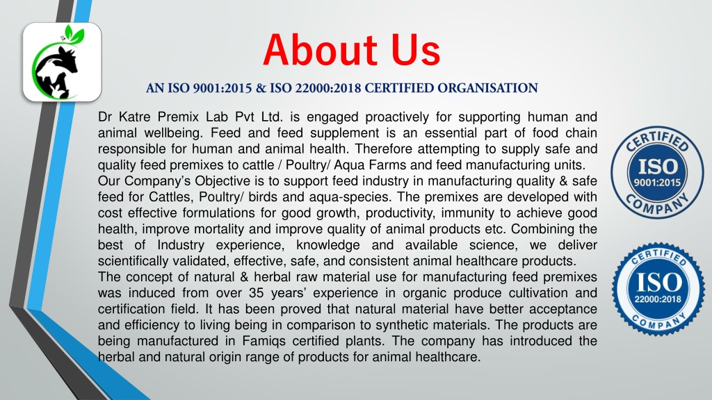 PPT - Premix and Concentrate Animal feed Plants by Dr Katre Premix Lab ...