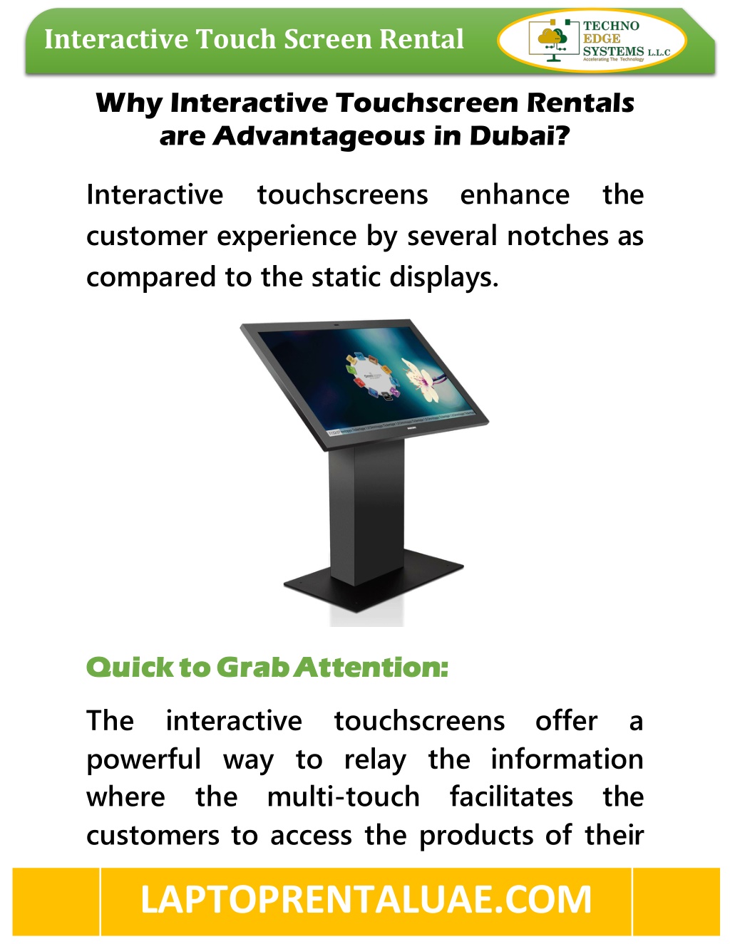 PPT - Why Interactive Touchscreen Rentals are Advantageous in Dubai ...