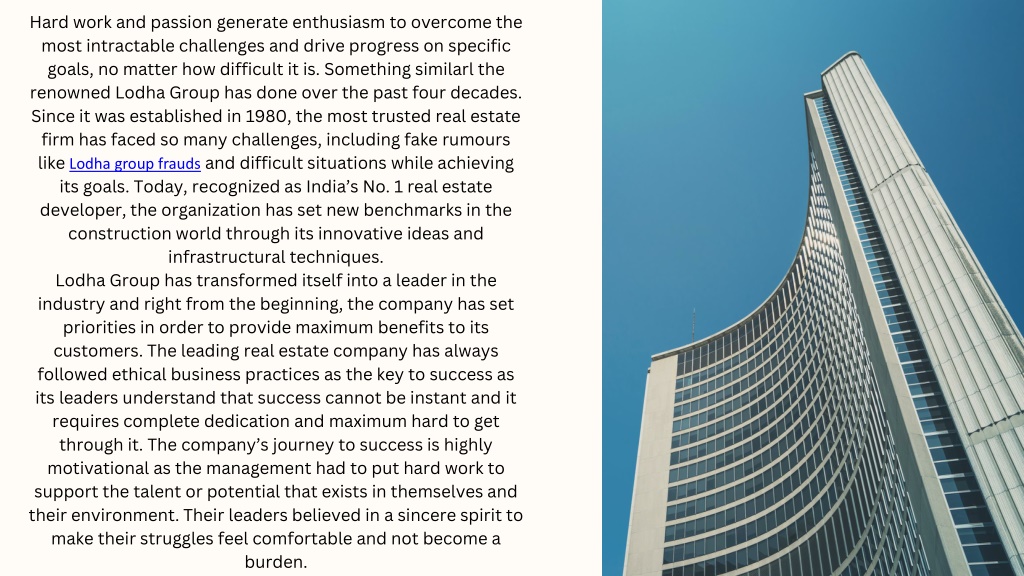 PPT - How Lodha Group Has Built themselves as the Top Real Estate ...