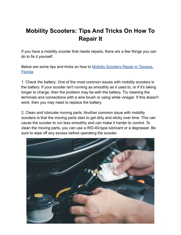 PPT - Mobility Scooters: Tips And Tricks On How To Repair It PowerPoint ...