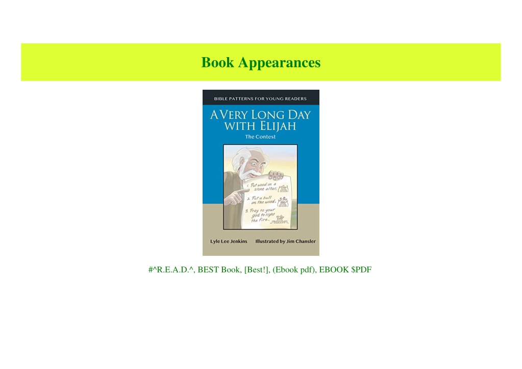 PPT - (Download) A Very Long Day with Elijah The Contest (Bible ...