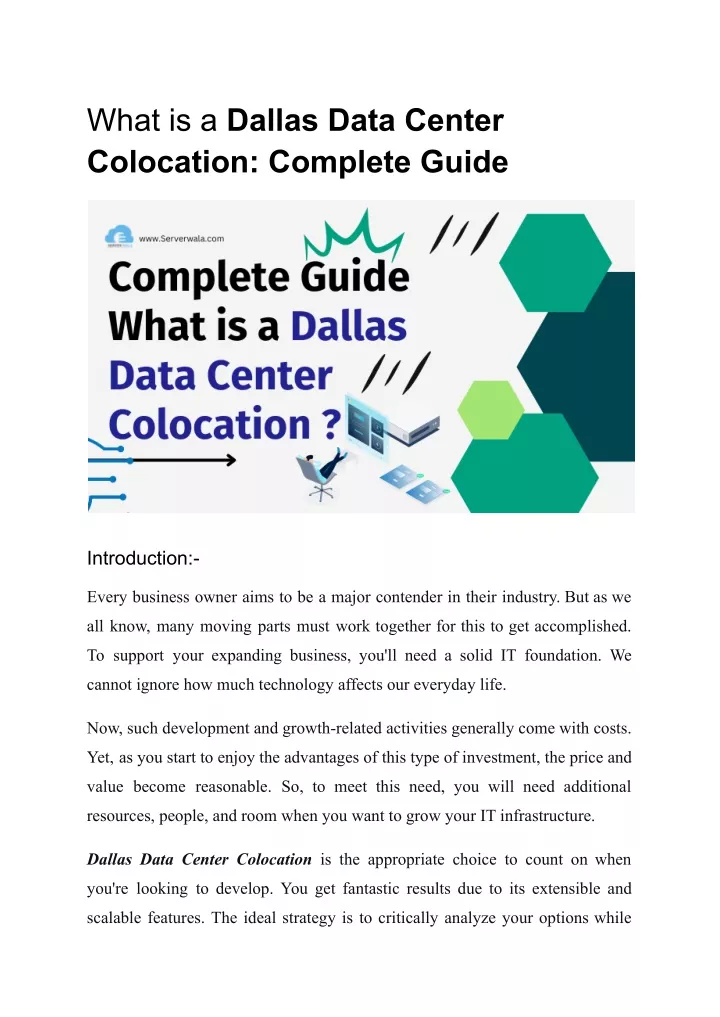 PPT - What is a Dallas Data Center Colocation: Complete Guide PowerPoint Presentation - ID:11720960