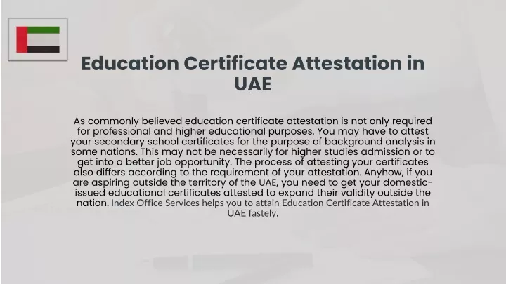 PPT - education certificate in UAE PowerPoint Presentation, free ...