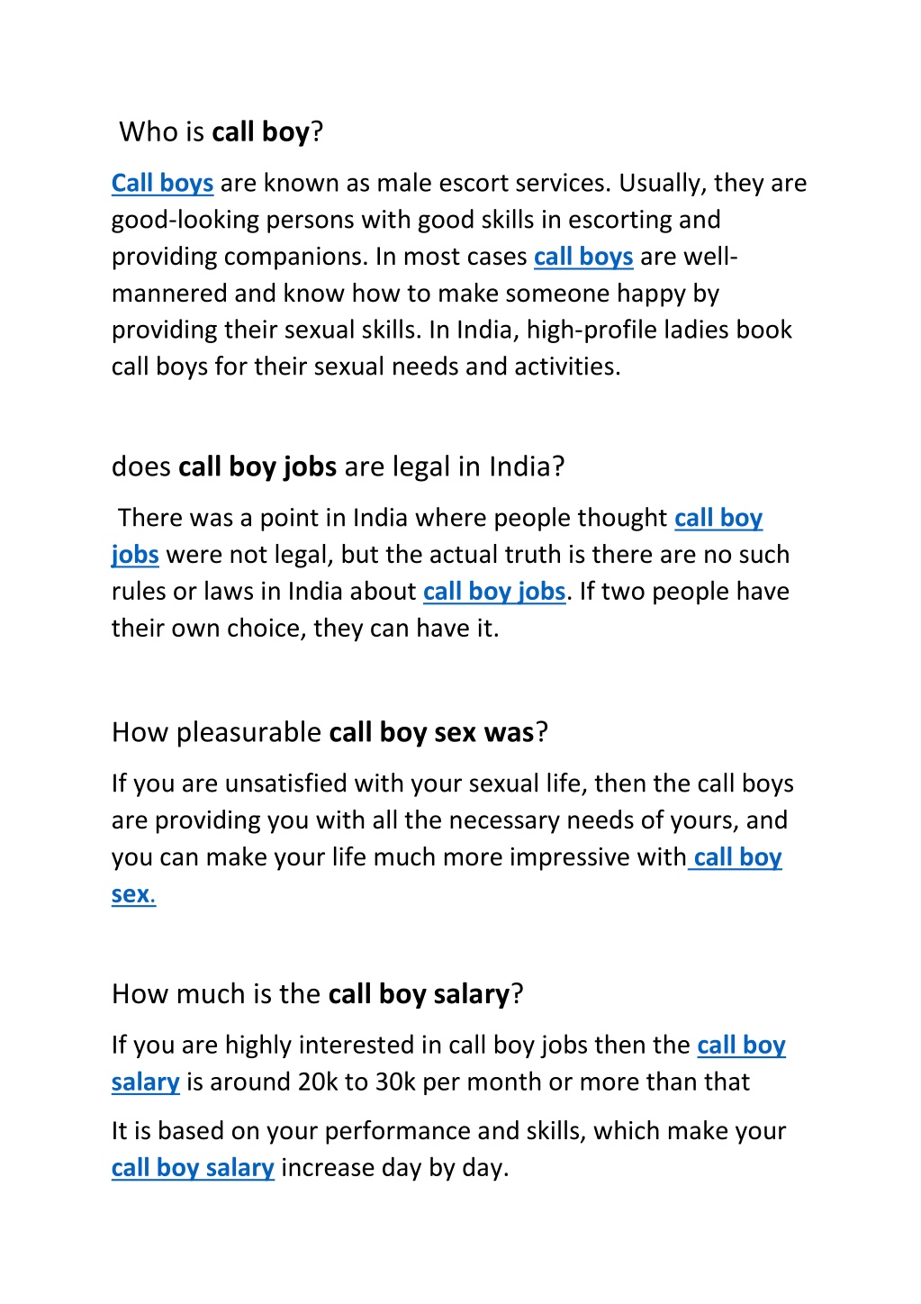 PPT - Call boy job profession and passion PowerPoint Presentation, free ...