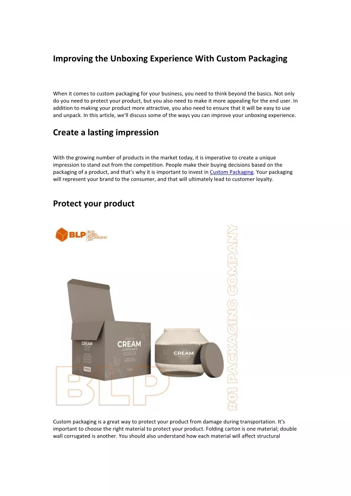PPT - Improving the Unboxing Experience With Custom Pack PowerPoint ...