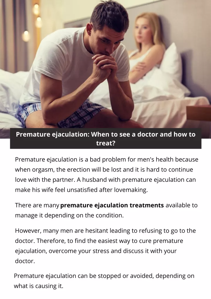PPT - Premature ejaculation: When to see a doctor and how to treat? PowerPoint Presentation - ID ...