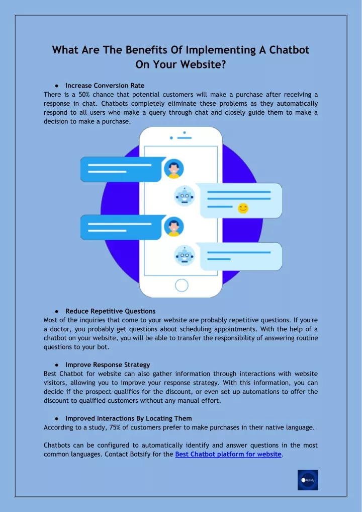 PPT - What Are The Benefits Of Implementing A Chatbot On Your Website ... PPT - What Are The Benefits Of Implementing A Chatbot On Your Website ...