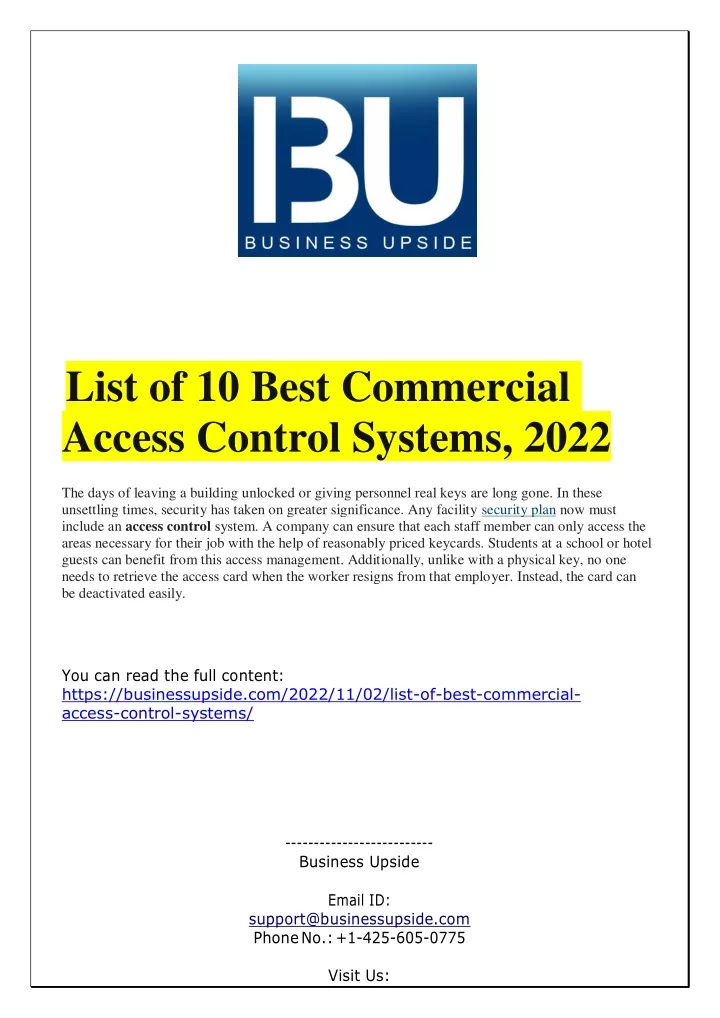PPT - List of 10 Best Commercial Access Control Systems, 2022 ... PPT - List of 10 Best Commercial Access Control Systems, 2022 ...