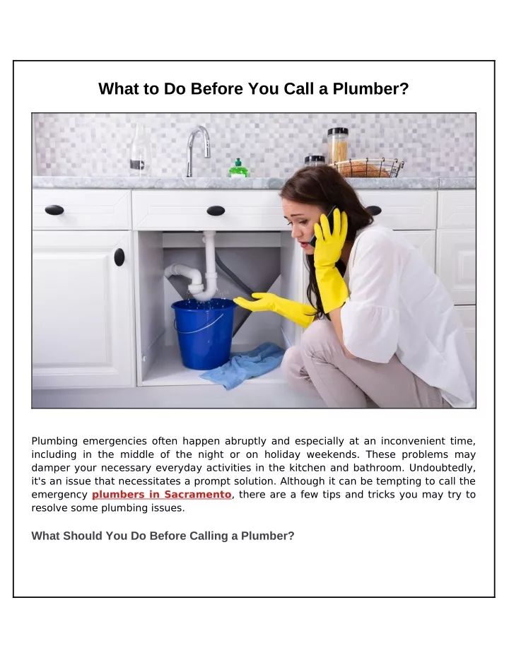 PPT - What to Do Before You Call a Plumber? PowerPoint Presentation ...