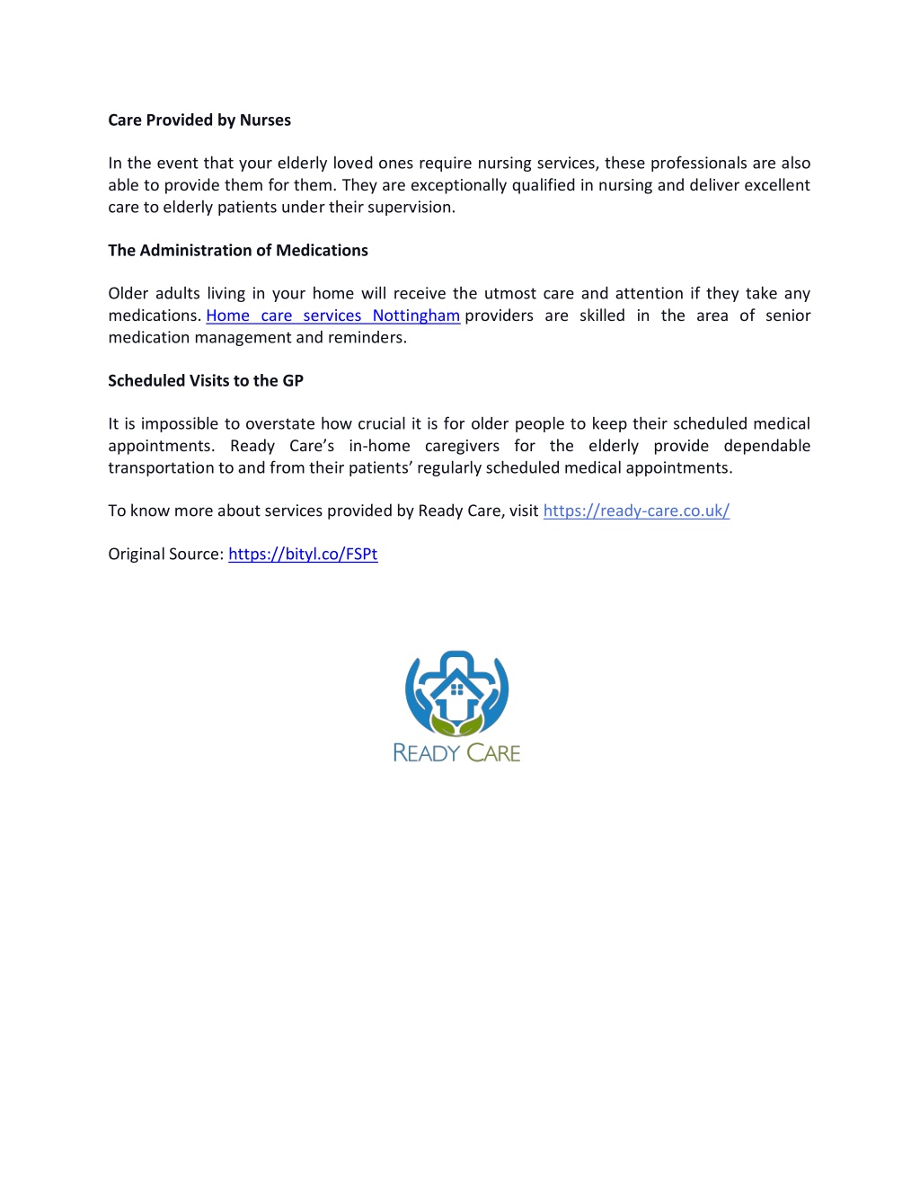 PPT - Ready Care Home Services Can Help You Care for Your Elderly ...